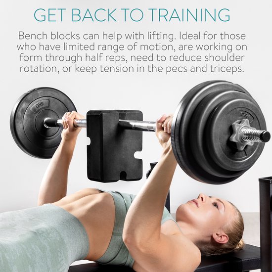 Navaris bench block voor gewichtheffen - 22x14,5x8 cm - Voor 28 mm en ...