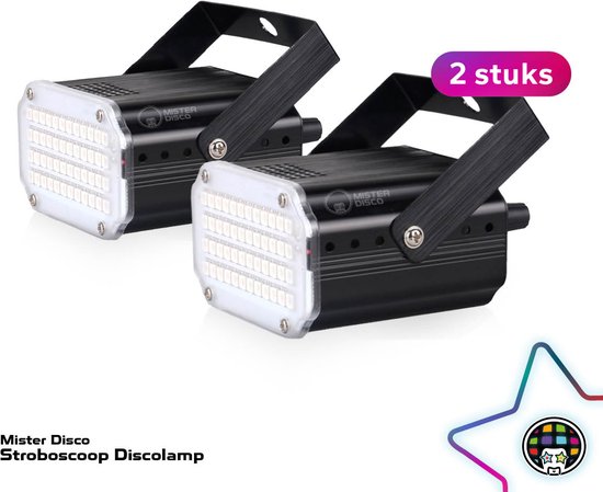 Stroboscoop LED Discolamp - Flits Licht - 48x LED - Set van 2 Stuks ...