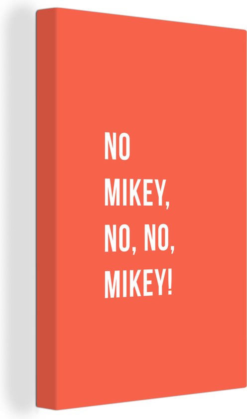 Canvas Schilderij Quotes - No Mikey, no, no, Mikey! - Oranje - 40x60 cm ...