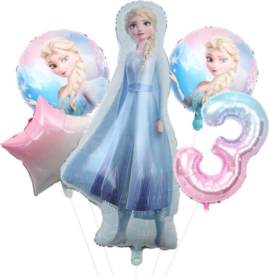 Frozen Ballonnen - Verjaardag: 3 Jaar - 5 stuks - Frozen Thema Feest ...