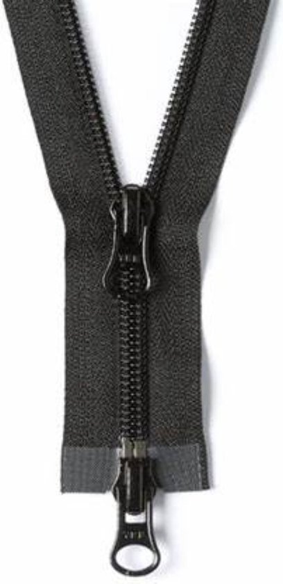 zwarte rits 70 cm - dubbel deelbaar - deelbare zwart - tweezijdig - dubbele sluiting -... | bol
