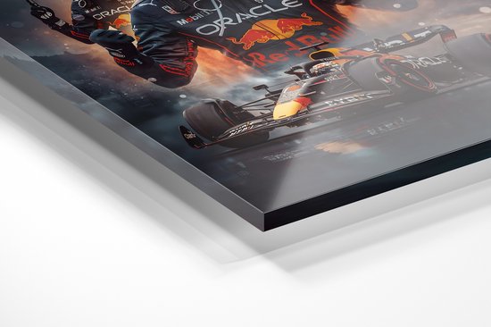 Luxe Max Verstappen Red Bull Glasschilderij - Inclusief Ophangsysteem ...