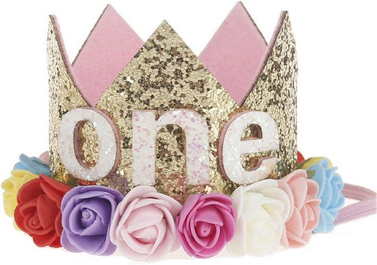 Verjaardag Kroon 1 Jaar - Feesthoedje baby - Kroon Kindje - Versiering ...