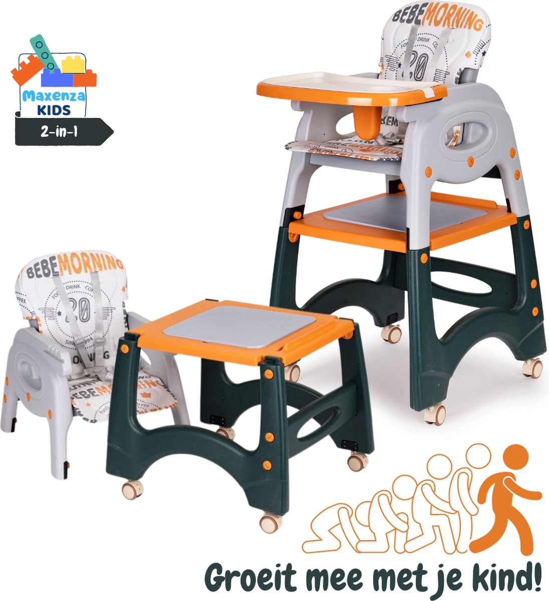 Maxenza Kids HA-033 2-in-1 Kinderstoel en Tafel Set – Meegroeiende ...