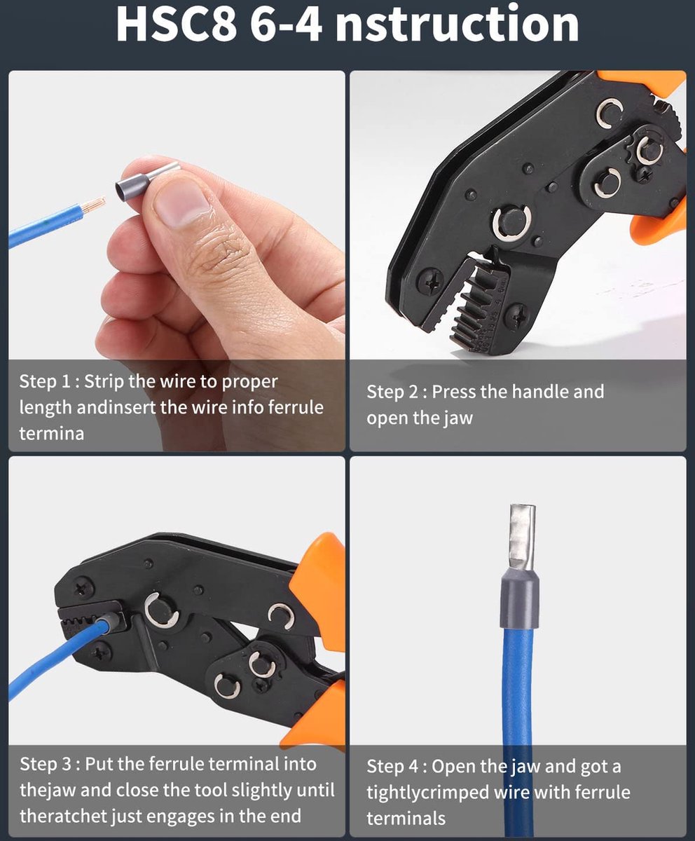 Aokyom Pince à sertir, pince à sertir, électrique, pour sertir, 1300 pièces, cosses de... | bol.com