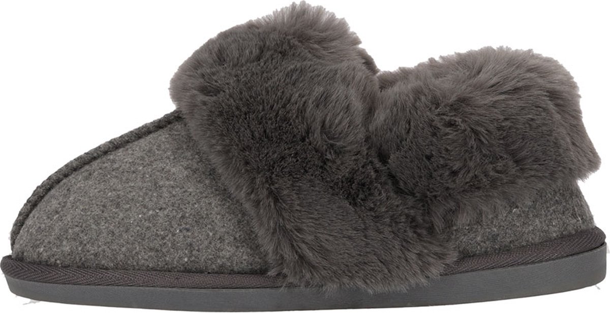 Instap Sloffen Dames | Vilt | Grijs | Maat 41/42 |Dames Pantoffels ...