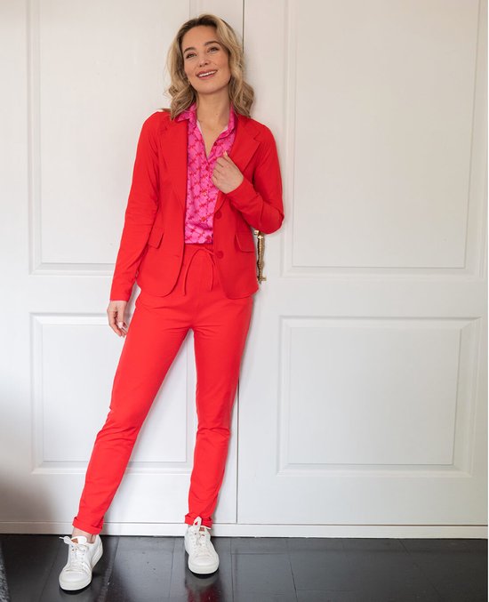 Rode Broek/Pantalon van Je m'appelle - Dames - Travelstof - Maat XL - 6 ...