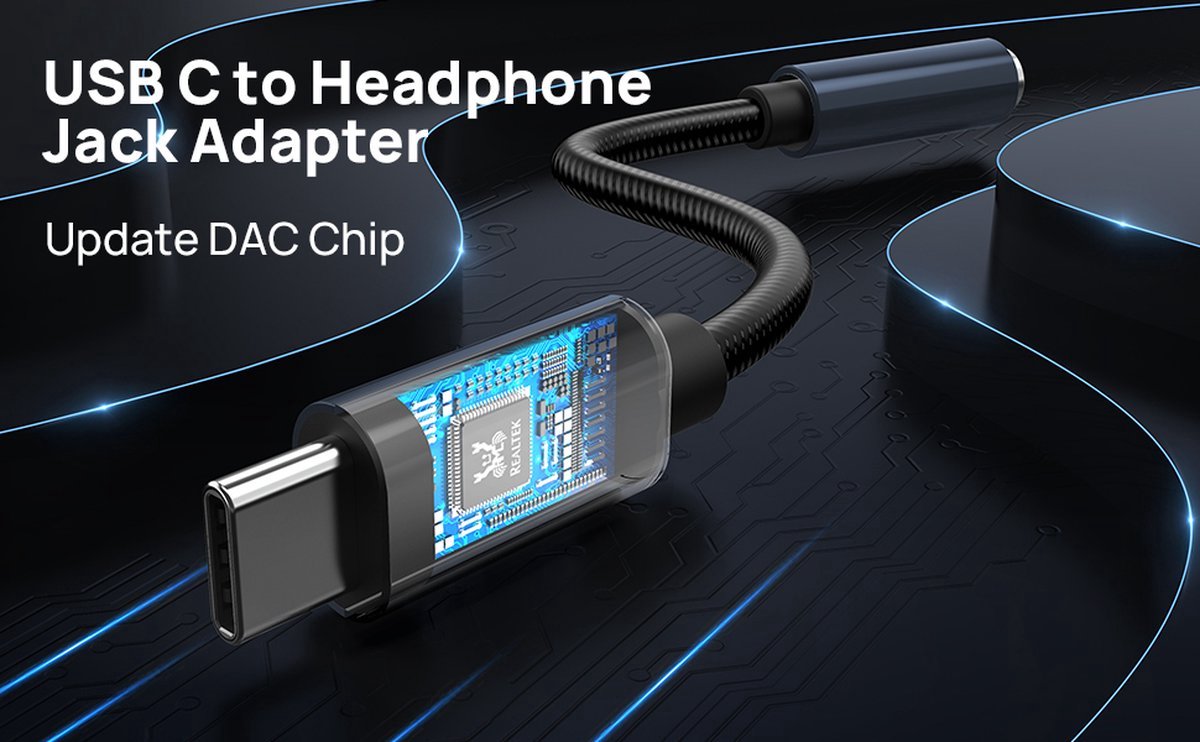 CVD® High Quality USB-C naar Jack 3.5mm adapter kabel - DAC Chip - Hi ...