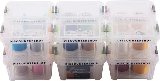 Set van 12 Mini opbergbakjes | 0.2L Assorti| Opbergdoos |Stapelbare ...