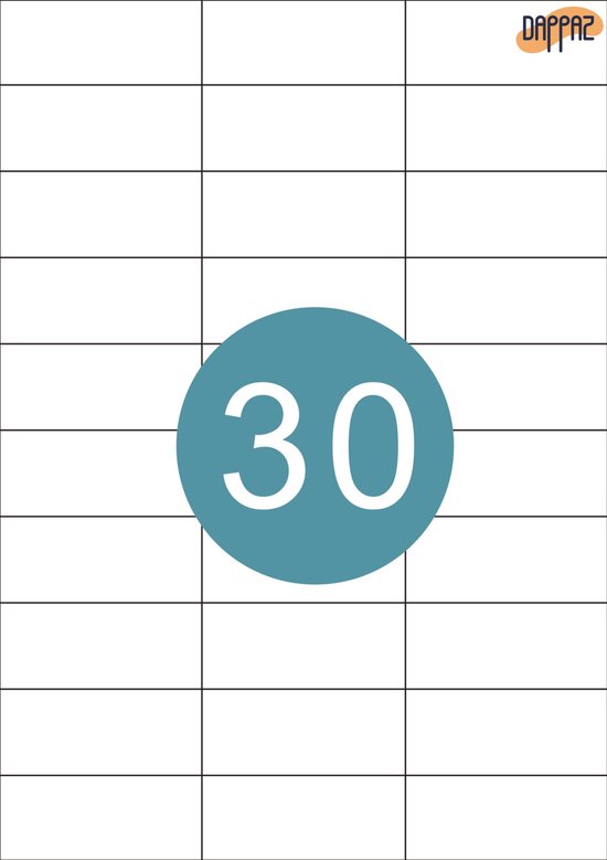 25 Stickervellen A4 Printetiketten Wit - 30 Stickers per Vel ...