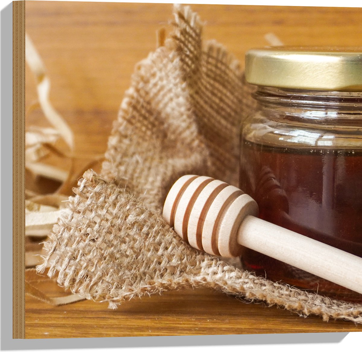 Hout - Potje Verse Honing met Houten Honinglepel - 50x50 cm - 9 mm dik ...