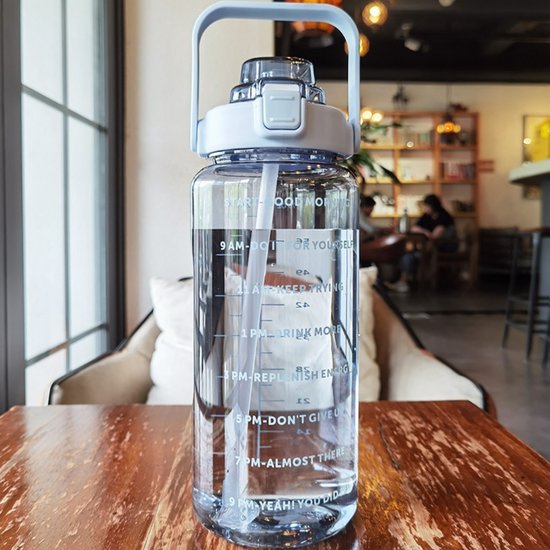 Good&Plenty™|Waterfles 2 liter- Drinkfles - Waterfles met Rietje - 2 ...