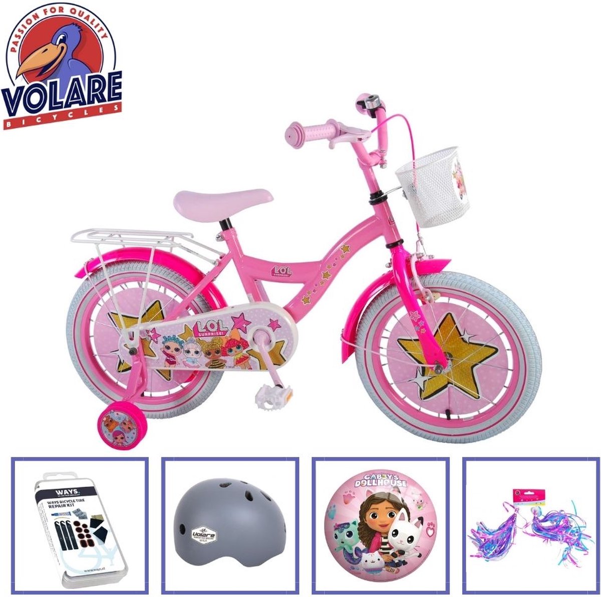 LOL Surprise Kinderfiets - Meisjes - 16 inch - Roze - Met mandje | bol.com