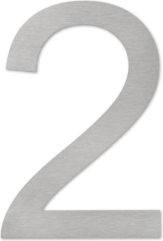 LIROdesign – Huisnummer nr. 2 XL – Huisnummer RVS – Huisnummerbord | bol