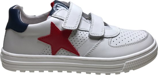 Naturino - Hess - mt 31 - velcro rode ster lederen sneakers - wit navy ...