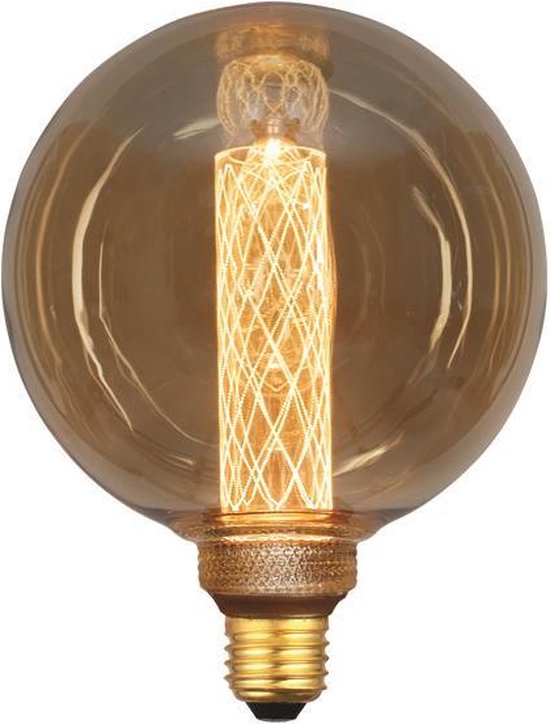 LED Filament Globe lamp | 125mm | Gold | 3,5 Watt | Dimbaar | 2000K - Extra warm | bol