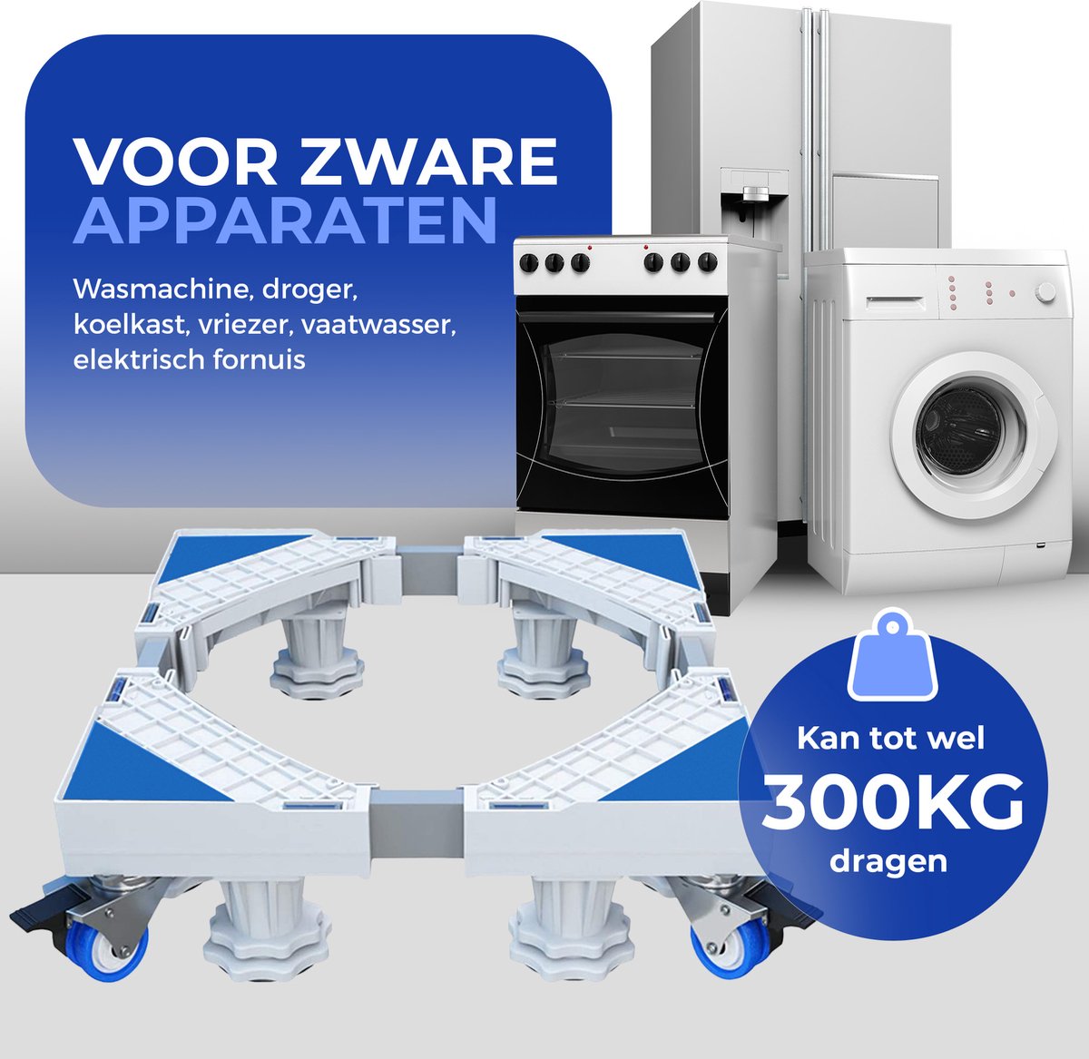 Wasmachine Verhoger - Meubelroller - Wasmachine Meubel - Universele ...