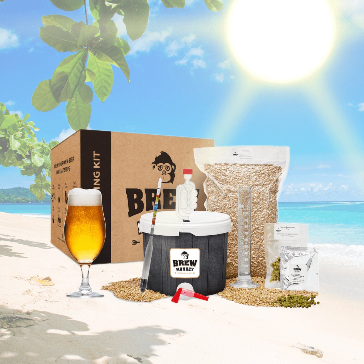 Brew Monkey Plus Zomerbier - Bierbrouwpakket - Zelf Bier Brouwen ...