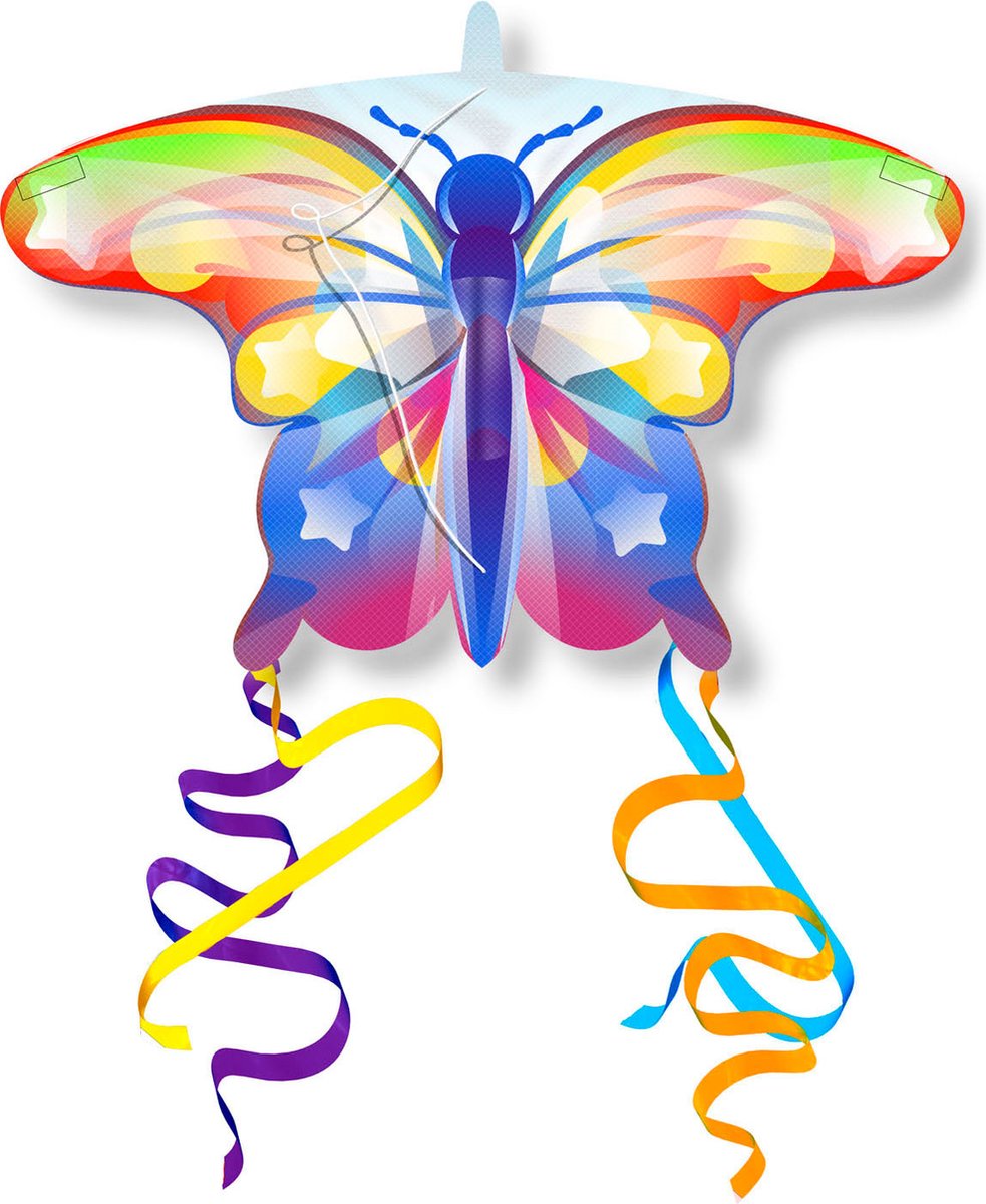 Kites Ready 2 Fly - Pop-up Mini Nylon Vlieger Vlinder Regenb | bol.