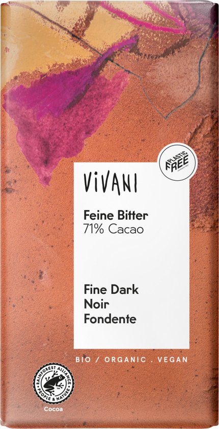 Vivani Chocoladereep Puur Feine Bitter 100 gr | bol