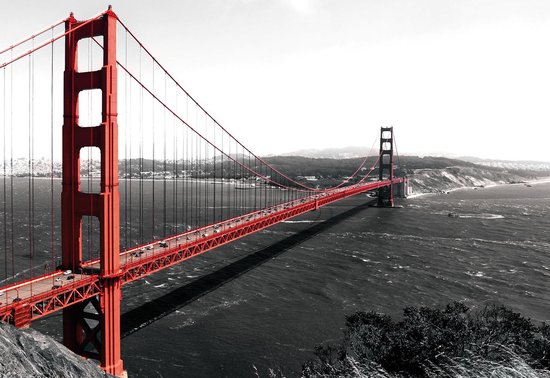 Fotobehang - Vlies Behang - Golden Gate Bridge - Rode Brug - 254 x 184 ...