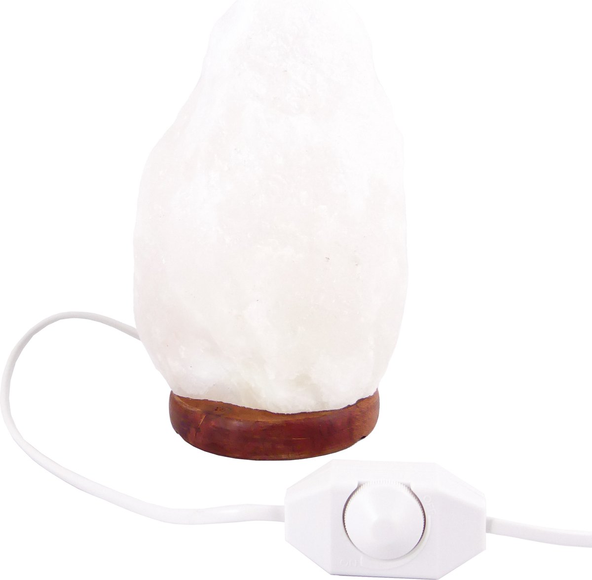 Zoutlamp met DIMMER Wit 2 tot 4kg - Witte Zoutsteen Lamp van zout uit ...