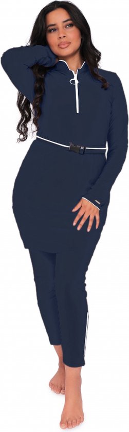 Ivory Blue Marine burkini van MYKINY BRAND, Maat S, boerkini, burqini ...