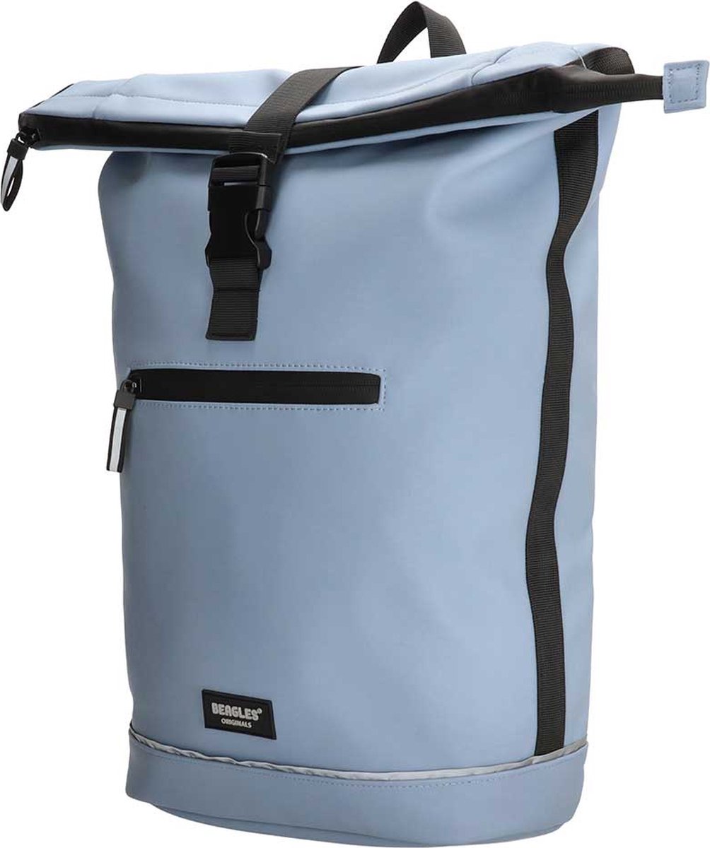 Beagles Originals Rolltop Rugtas Waterproof 15.6" Licht Blauw | bol.com