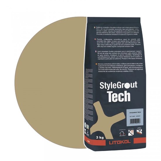Litokol Stylegrout tech beige-2 voeg 3 kg - Voegmiddel - Kleur Beige | bol