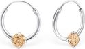 925 sterling zilveren oorringen met zirkonia champagne | bol.com