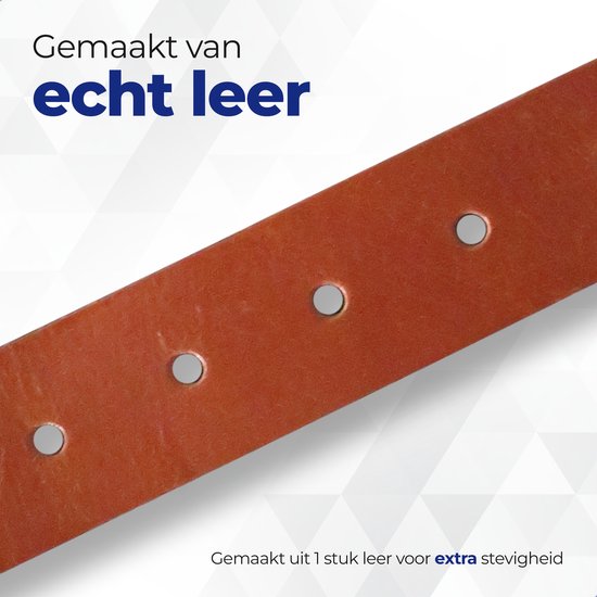 Cognac Bruine Leren Riem Heren – Riemmaat 95 - Totale riemlengte 110 CM ...
