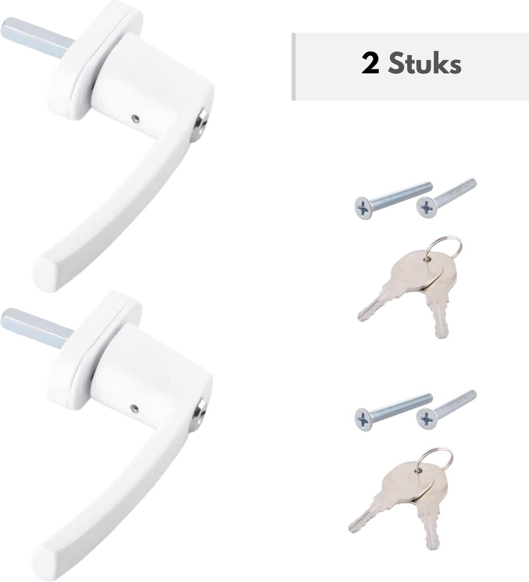 Afsluitbare raamkruk - 2 stuks - Inclusief sleutel en schroeven ...