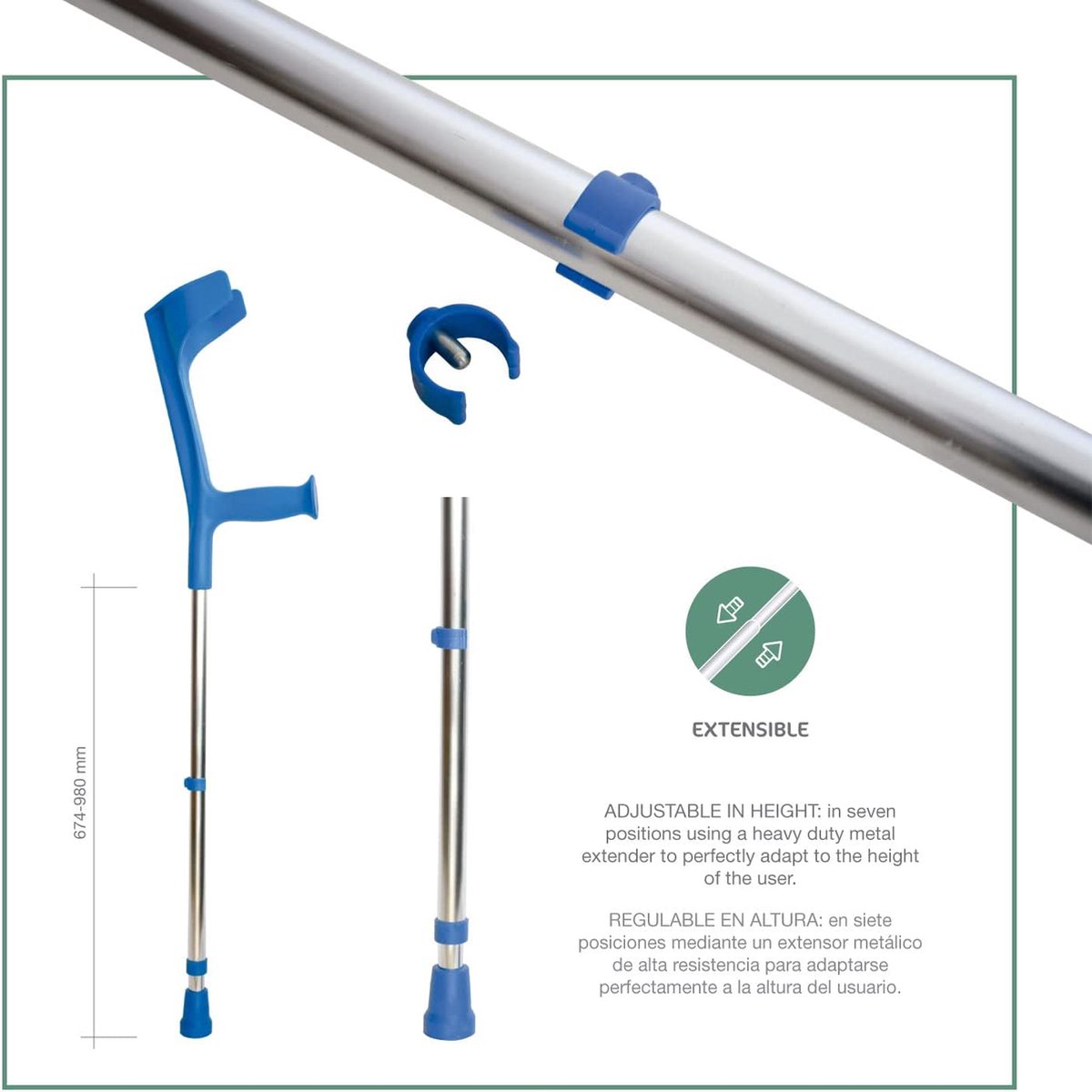 Onderarm Krukken / Okselkrukken \ Loopkrukken met Armsteun ...