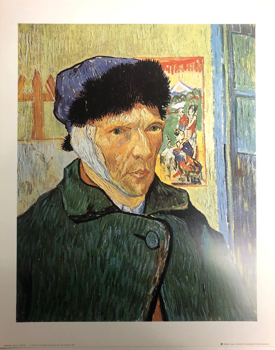 Vincent van Gogh - Zelfportret met verbonden oor - Kunstposter - 40x50 ...
