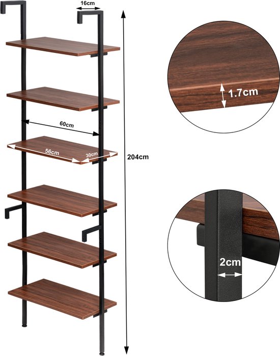 Wandkast - Ladderkast - Woonkamer Kast - Opbergkast Industrieel ...