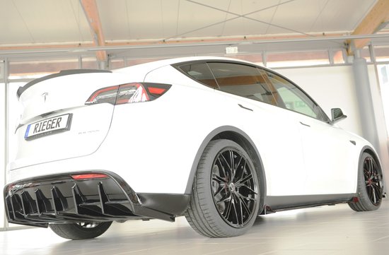 RIEGER - TESLA MODEL Y - PERFORMANCE DIFFUSER AERO + FINS / GLOSS BLACK ...