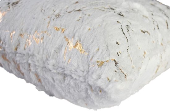 Glow Thuis - Kussenhoes 40x40 cm - Witte kleur met gouden design ...