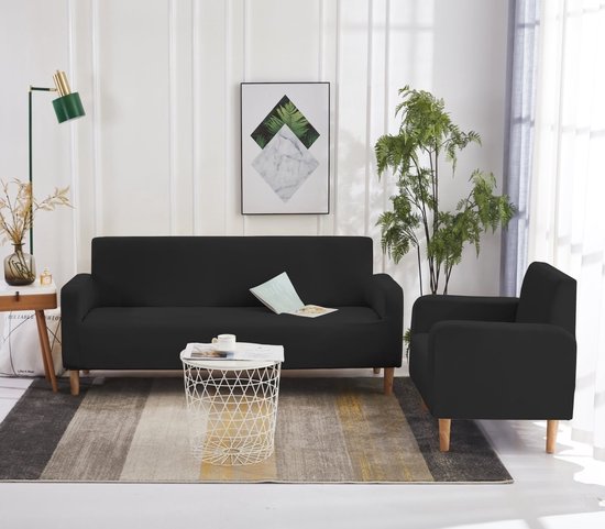 RAYMIE Bankhoes Zwart | Meubelhoes 2-Zits (140-180cm) | Zetelbeschermer ...