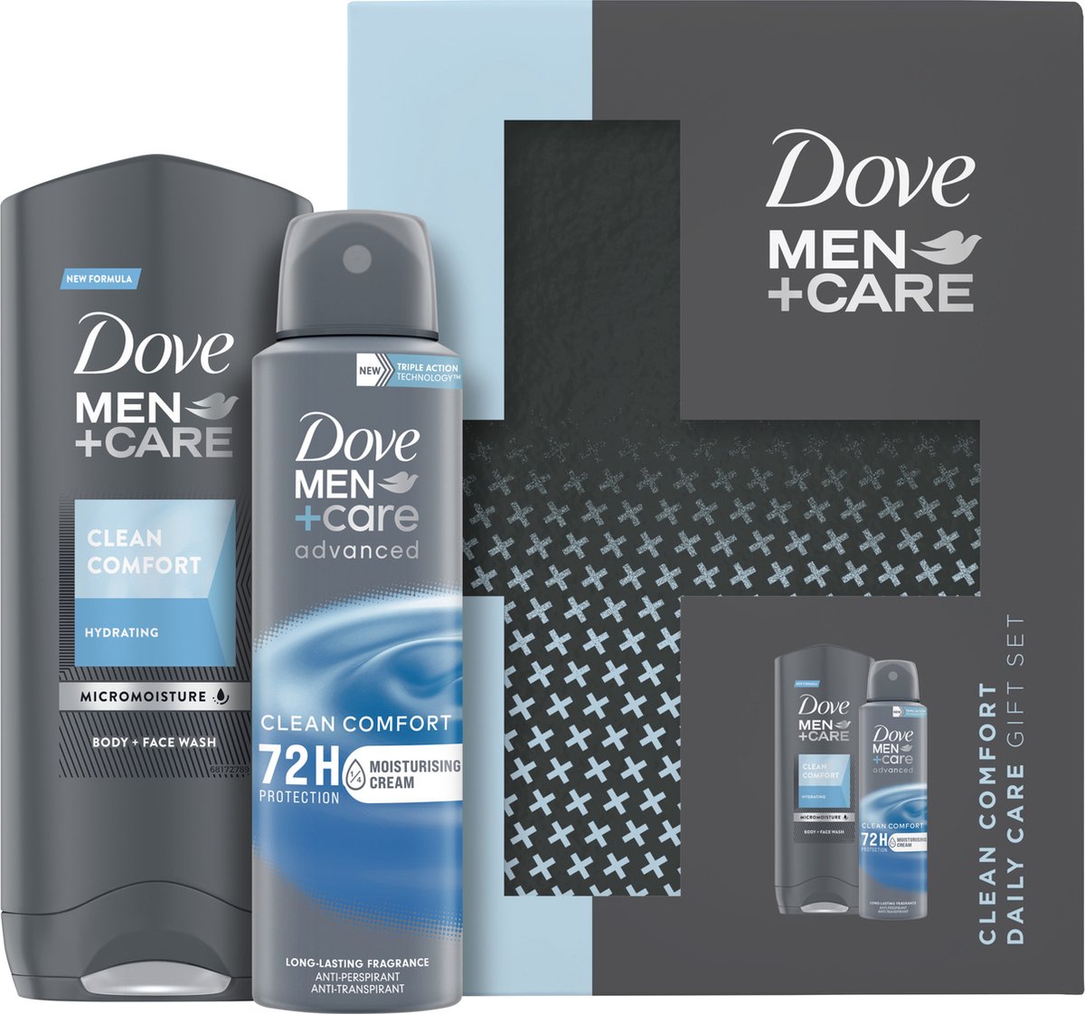 Dove Men+Care Clean Comfort Duo Geschenkset 2-delig 250ml + 150ml | bol.com
