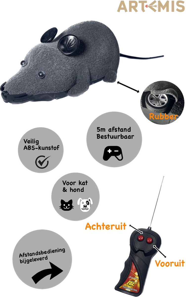 draadloze muis – Speelgoed voor katten – Kattenspeeltjes – Draadloze muis met... | bol.com