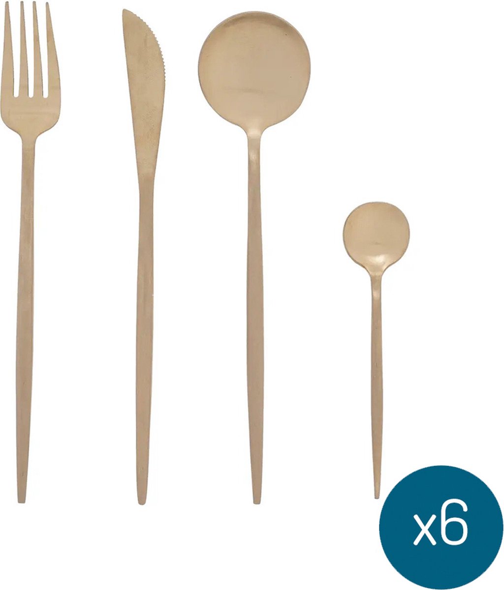Eazy Living Bestek Set 24-delig Neva Goud | bol.com