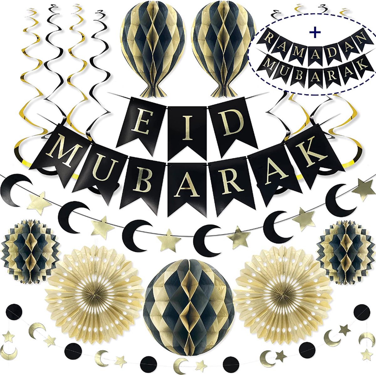 XXL pakket eid mubarak slingers versiering – decoratie ramadan stickers ...