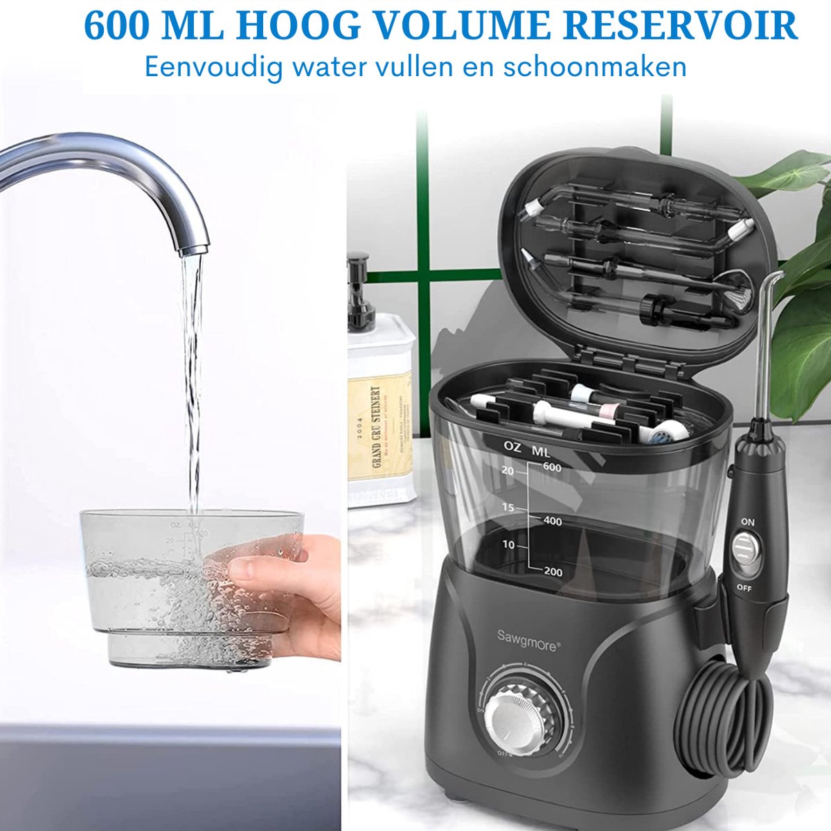 Water Flosser - Waterflosser Orale Irrigator - 600 ml Tandreiniger voor ...