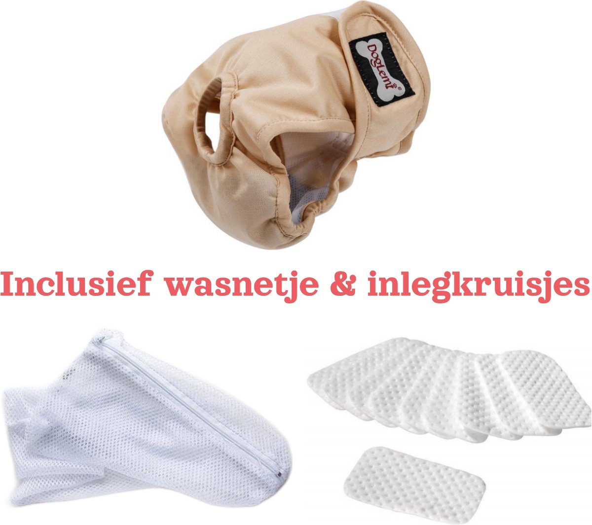 Loopsheidbroekje hond - Beige - Maat L - Hondenbroekje - loopsheid teef ...
