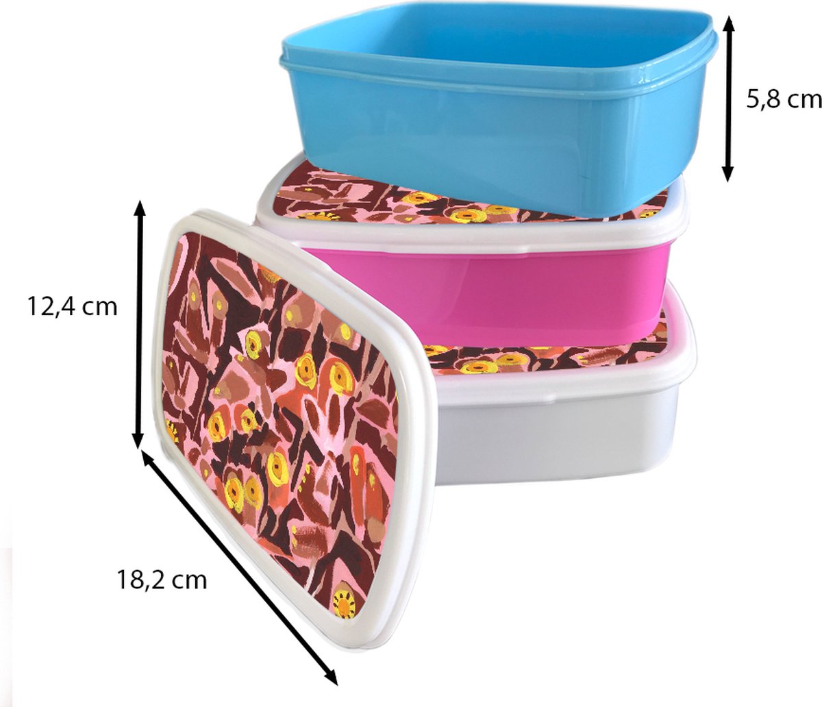 Broodtrommel Roze - Lunchbox - Brooddoos - Bruin - Retro - Vlinders ...