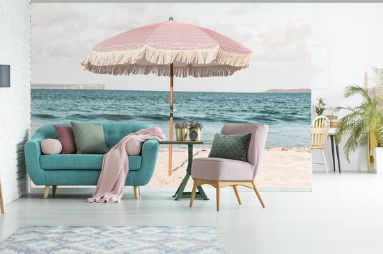 Parasol - Strand - Zee - Wolken - Behangpapier | bol