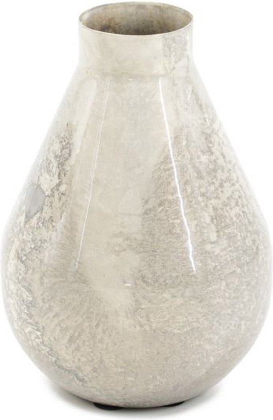 Metalen vaas wit - Bloemenvaas - Kolony - 5x13x18cm | bol.com