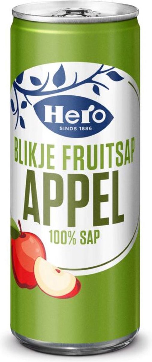 Hero Appelsap - Blikjes Appelsap Fruitsap - 100% Puur Fruit - Handige ...