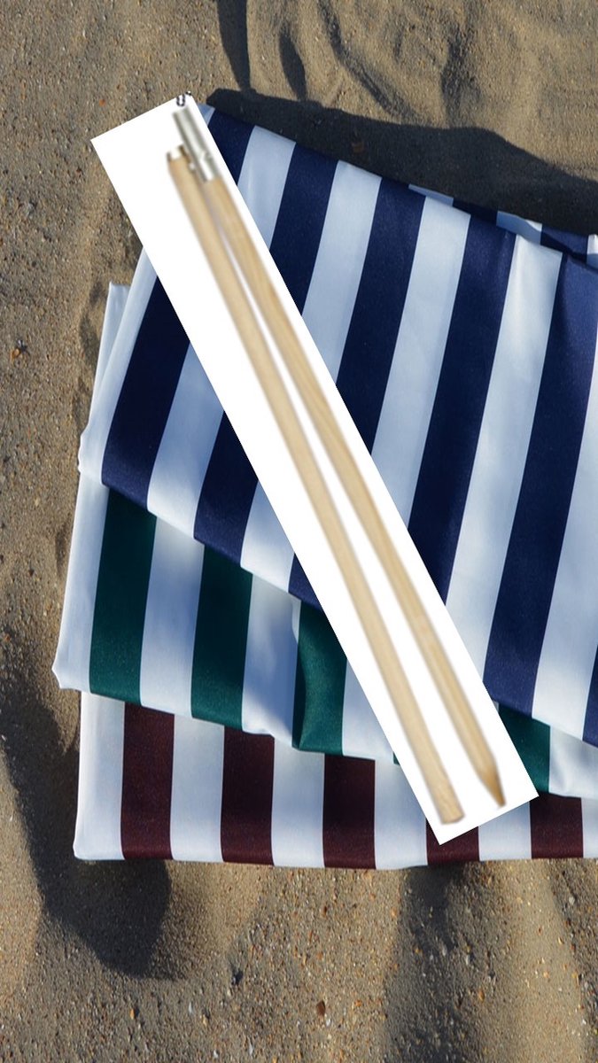 TOPPER!! Strand Windscherm - Marine Blauw - Wit - 5 meter Sterk Dralon ...