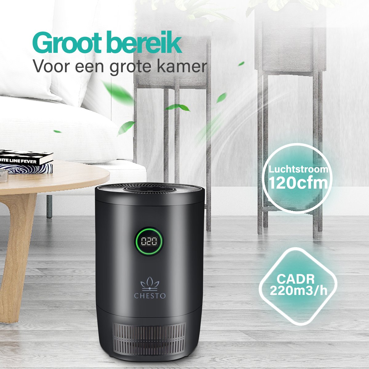 Chesto Luchtreiniger / Air purifier met HEPA-13 filter + koolstoffilter ...